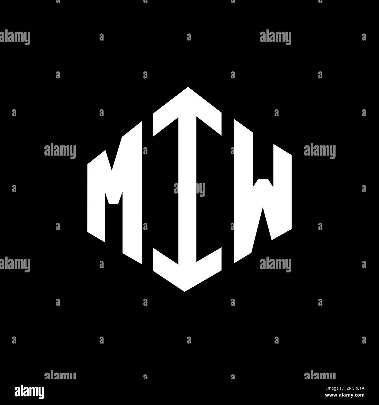 MIW letter logo design with polygon shape. MIW polygon and cube shape ...