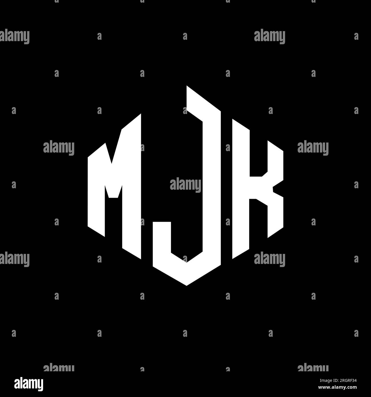 MJK letter logo design with polygon shape. MJK polygon and cube shape ...