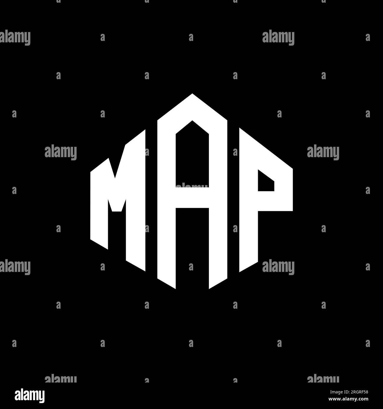 MAP letter logo design with polygon shape. MAP polygon and cube shape ...