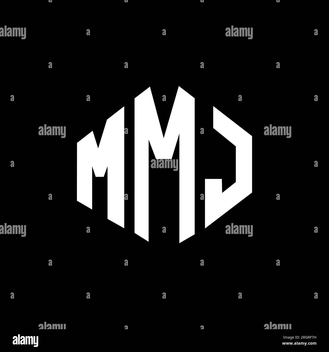MMJ letter logo design with polygon shape. MMJ polygon and cube shape ...