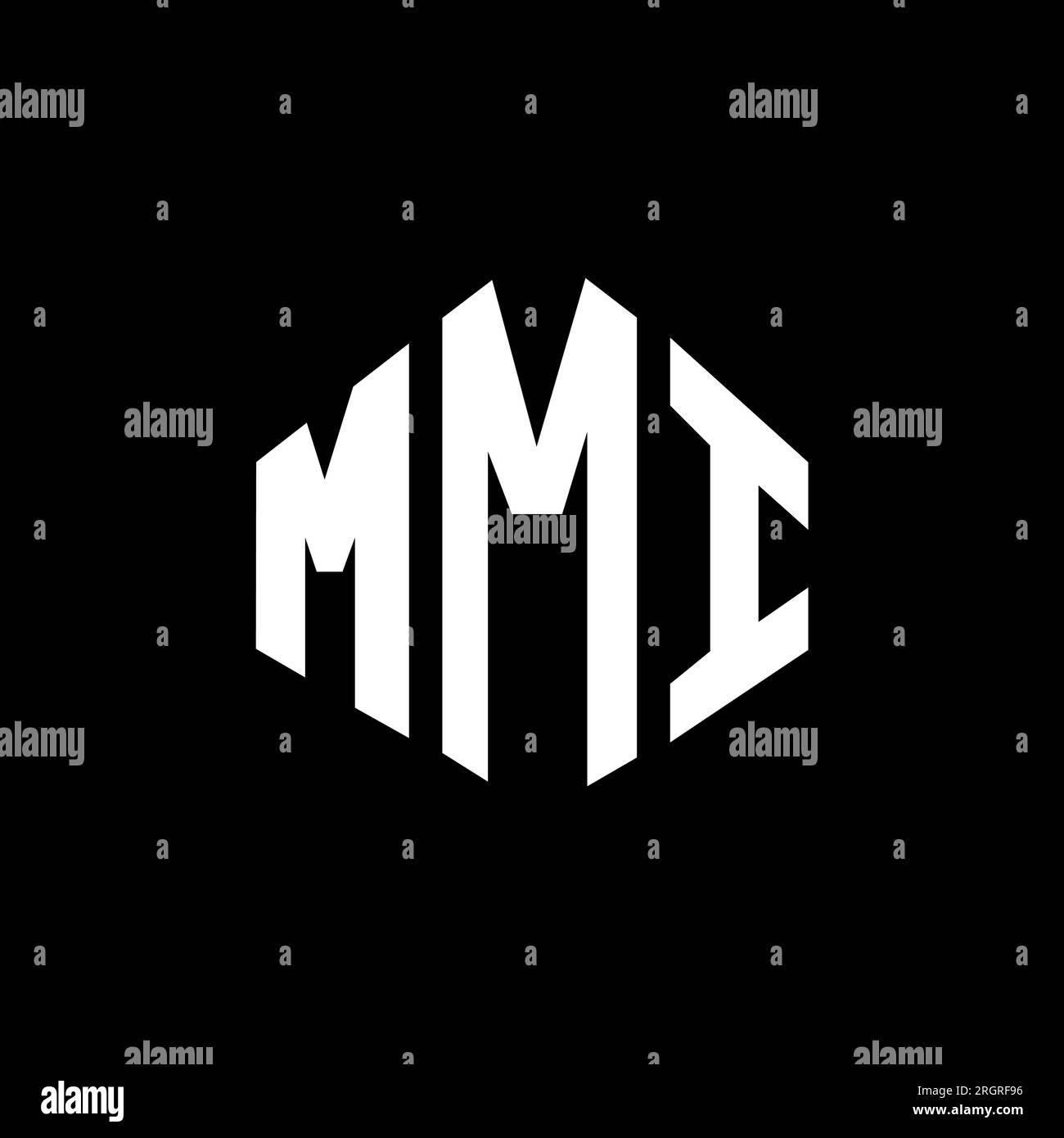 MMI letter logo design with polygon shape. MMI polygon and cube shape ...