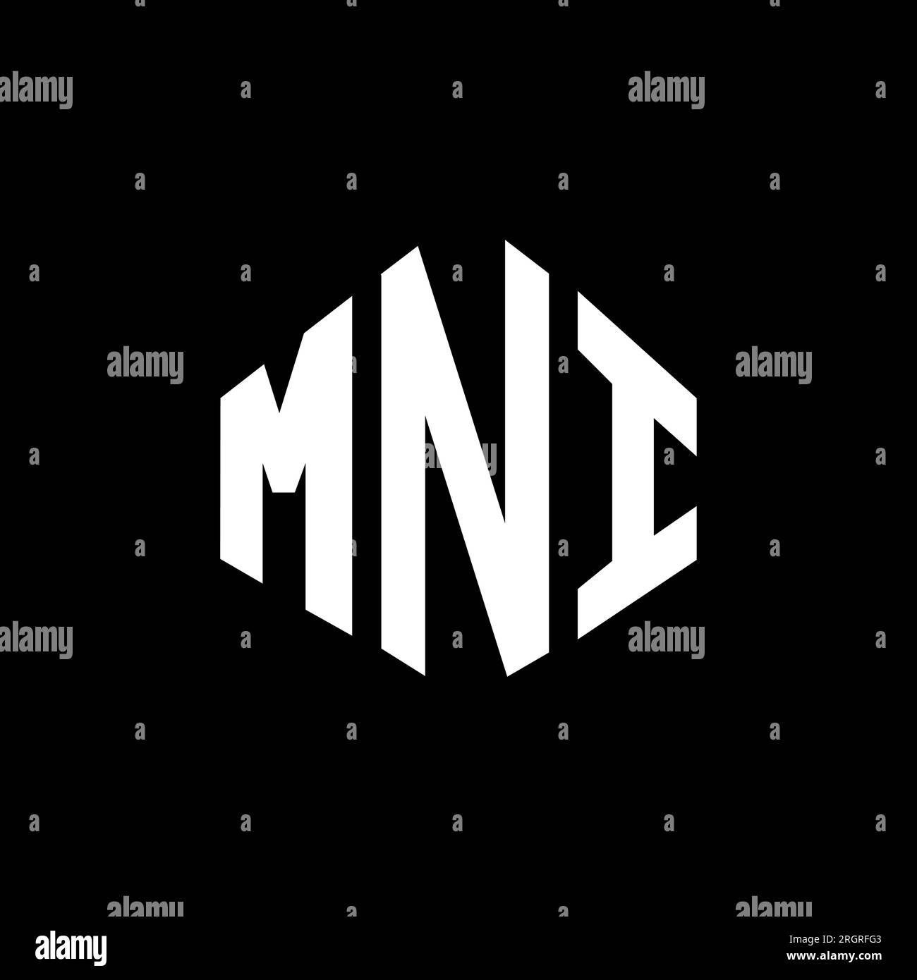 MNI letter logo design with polygon shape. MNI polygon and cube shape ...