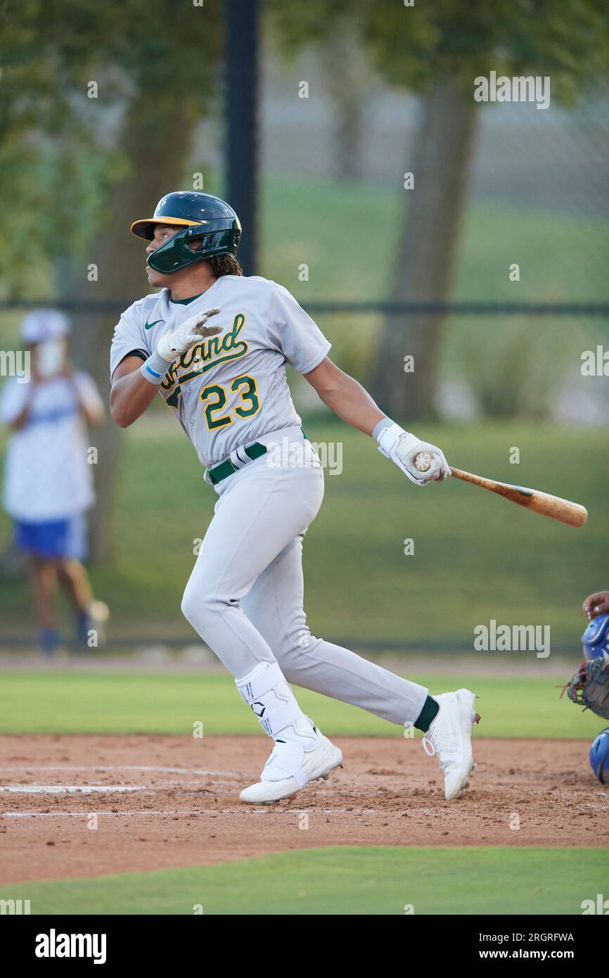 Myles Naylor (23) of the ACL Athletics at bat during an Arizona Complex ...