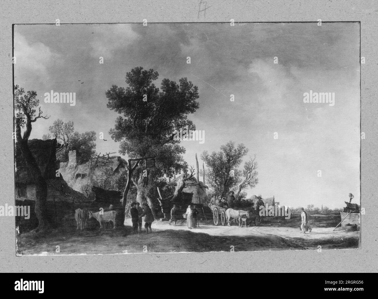 Landscape with farmhouses circa 1650 by Pieter de Neyn Stock Photo - Alamy