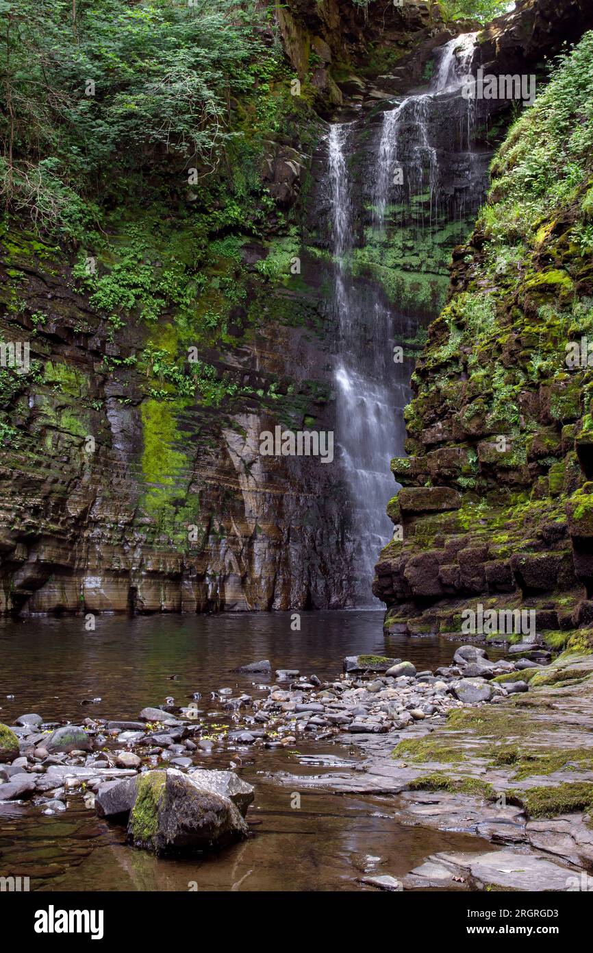 Sgwd Einion Gam, also known as The Fall of the Crooked Anvil, is one of ...