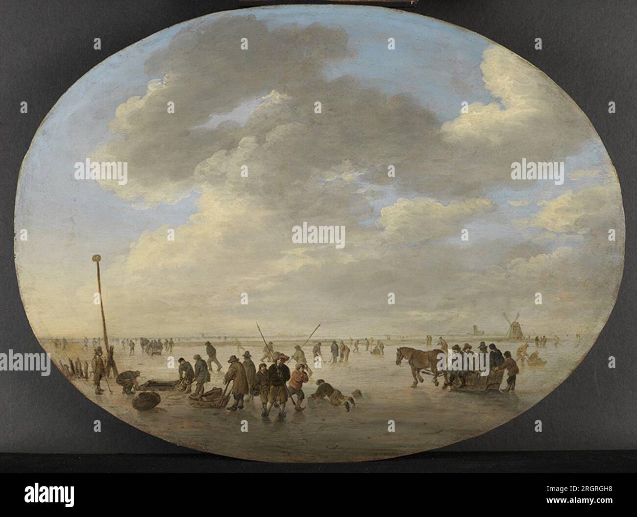 Dutch winter landscape with skaters 1641 by Jan van Goyen Stock Photo ...