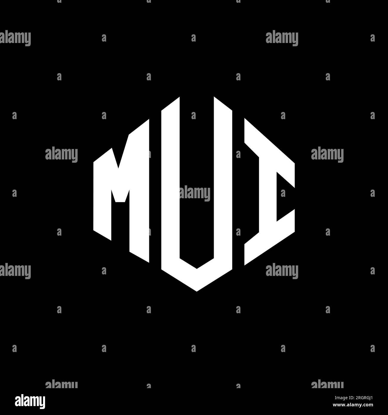MUI letter logo design with polygon shape. MUI polygon and cube shape logo design. MUI hexagon ...