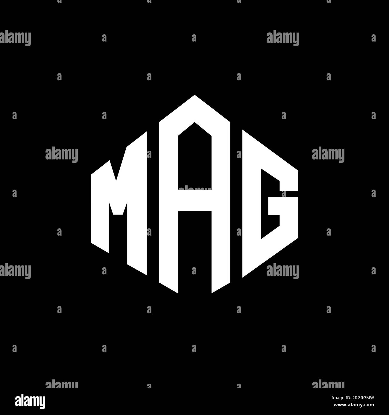 MAG letter logo design with polygon shape. MAG polygon and cube shape ...