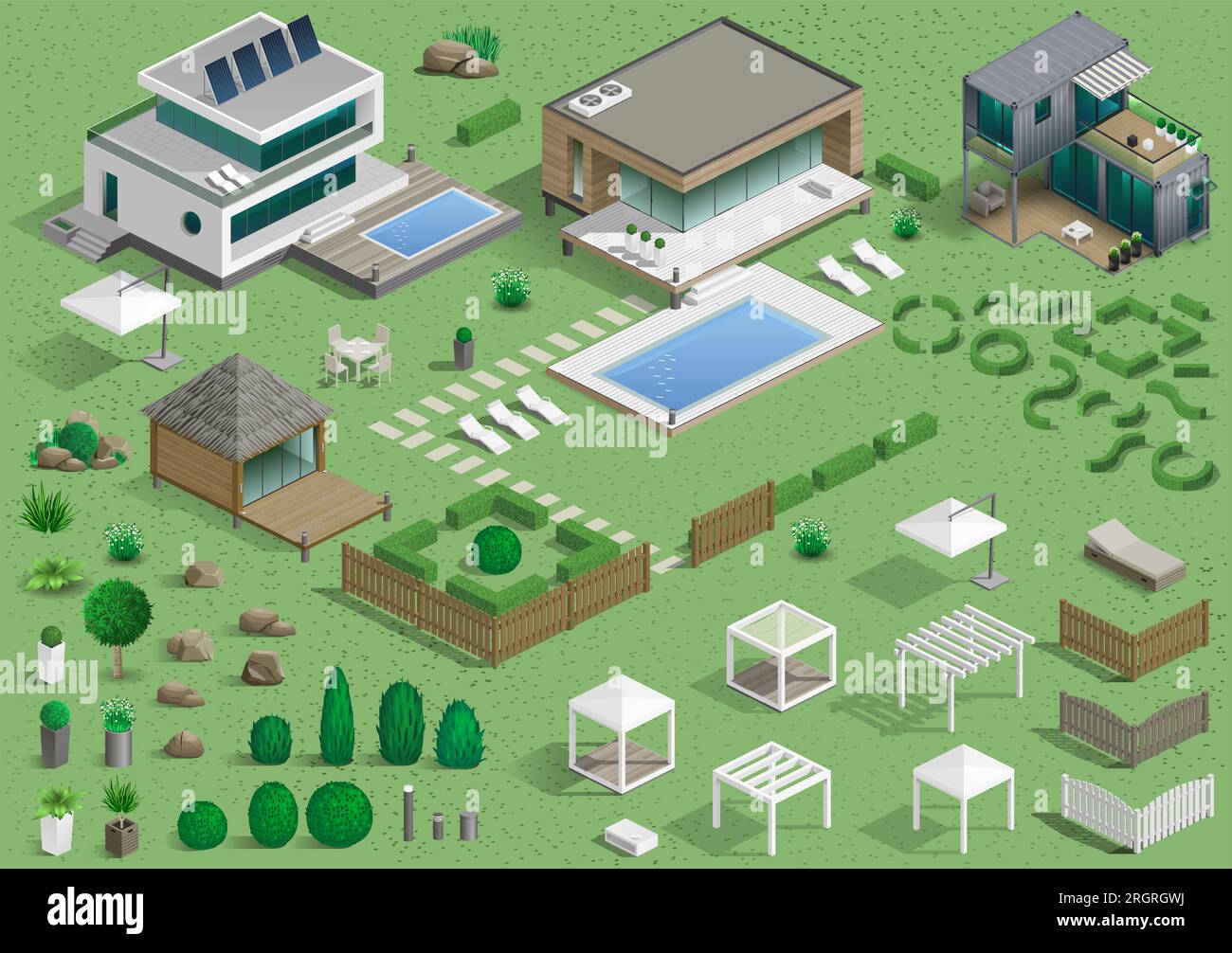Surrounding swimming pool Stock Vector Images - Alamy