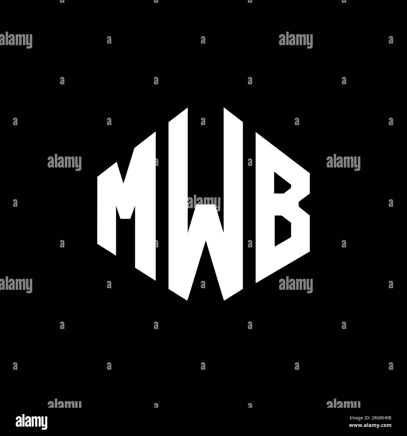 MWB letter logo design with polygon shape. MWB polygon and cube shape ...