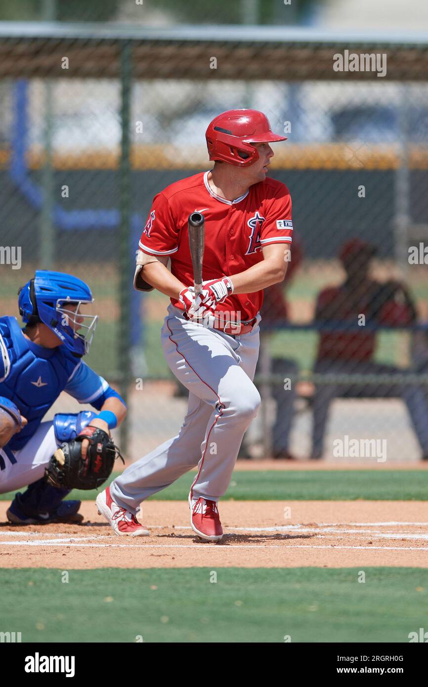Nolan Schanuel (12) of the ACL Angels at bat during an Arizona Complex ...