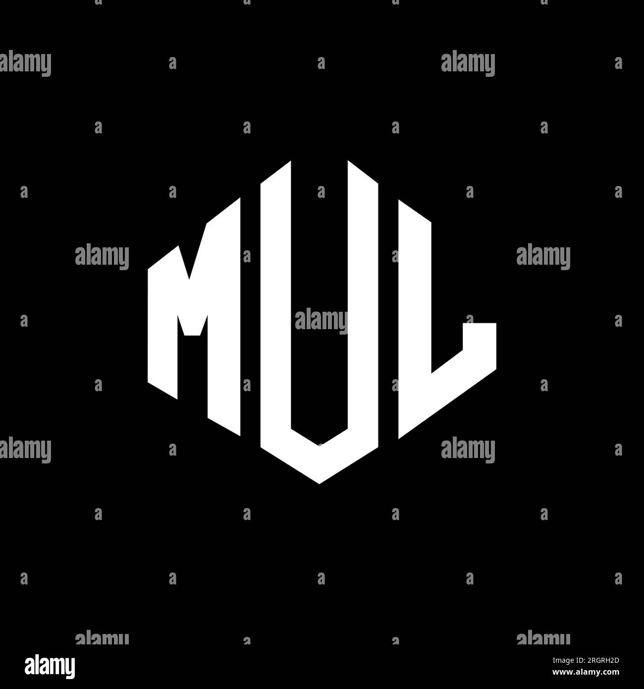 MUL letter logo design with polygon shape. MUL polygon and cube shape ...