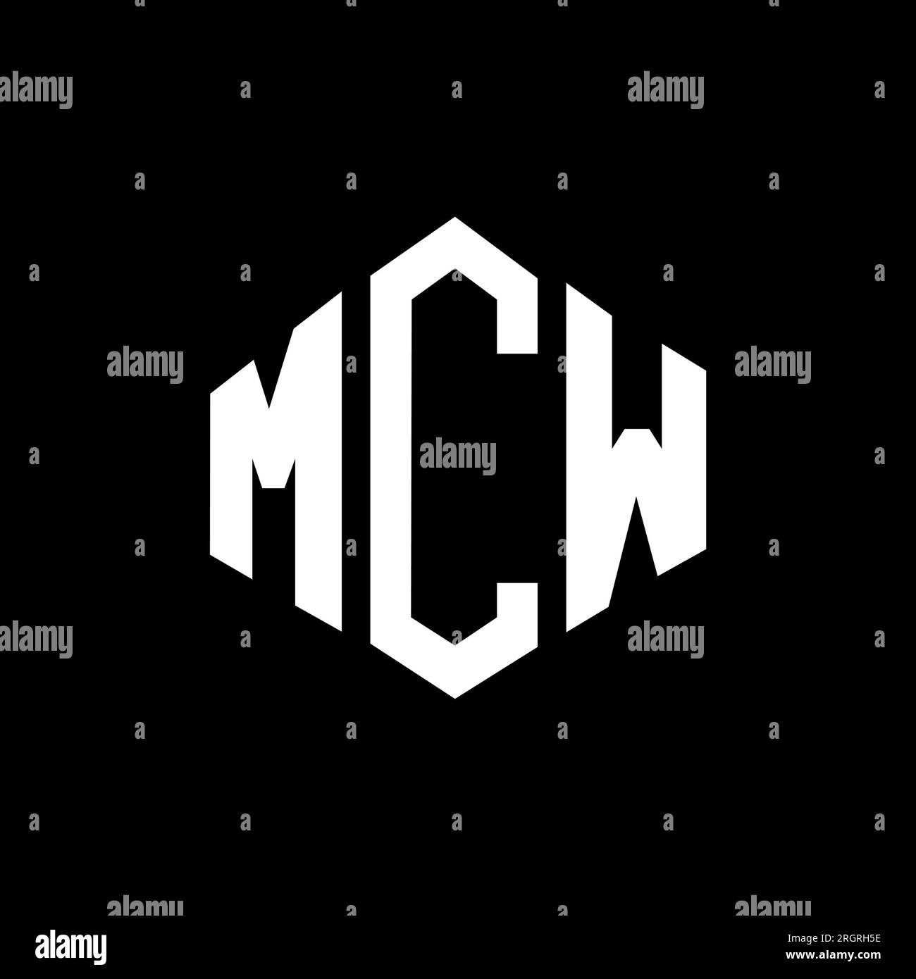 MCW letter logo design with polygon shape. MCW polygon and cube shape ...