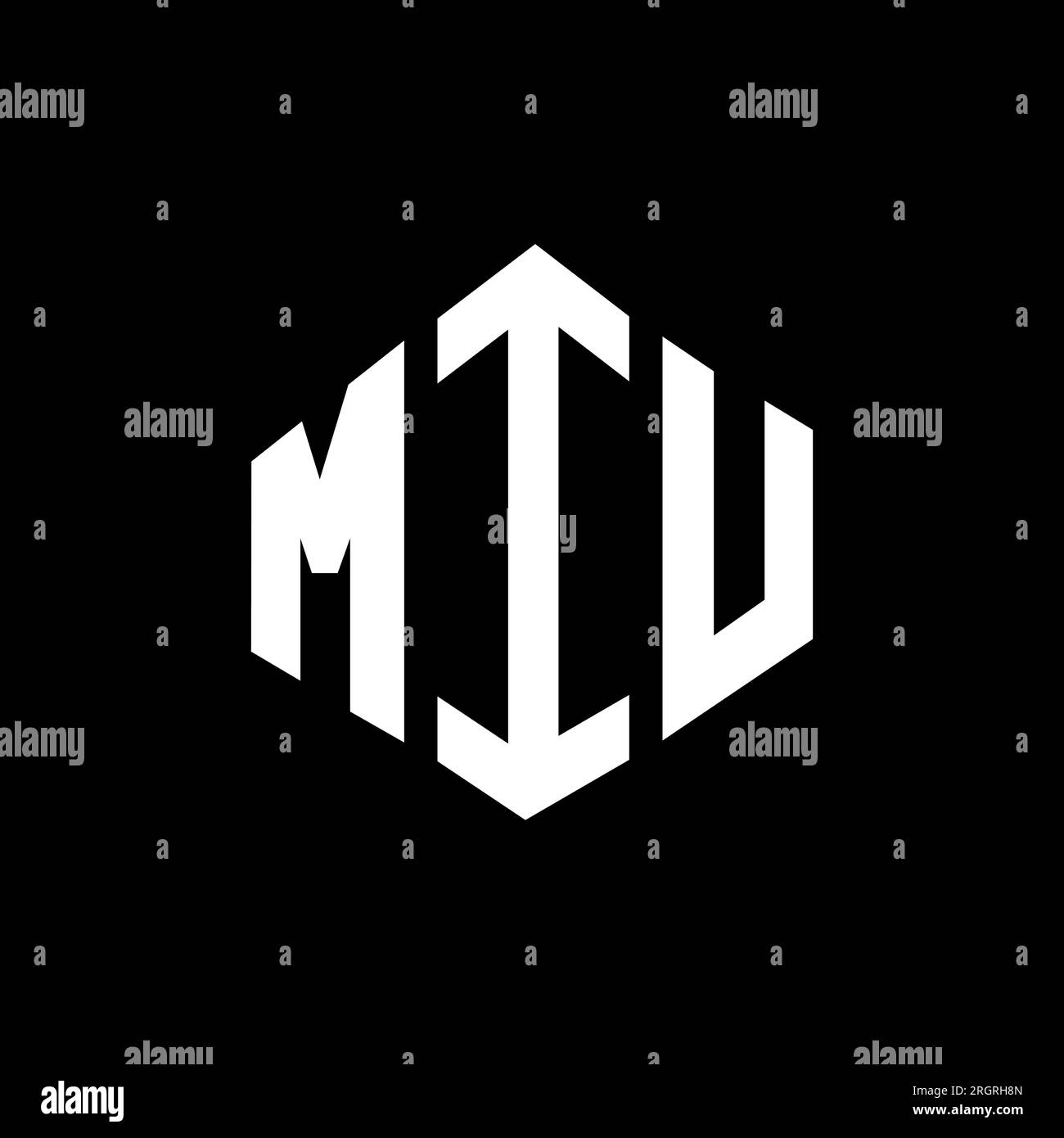 MIU letter logo design with polygon shape. MIU polygon and cube shape ...