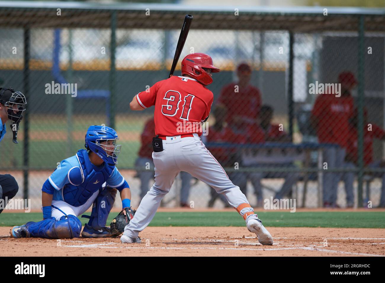 Joe Redfield (31) of the ACL Angels at bat during an Arizona Complex ...