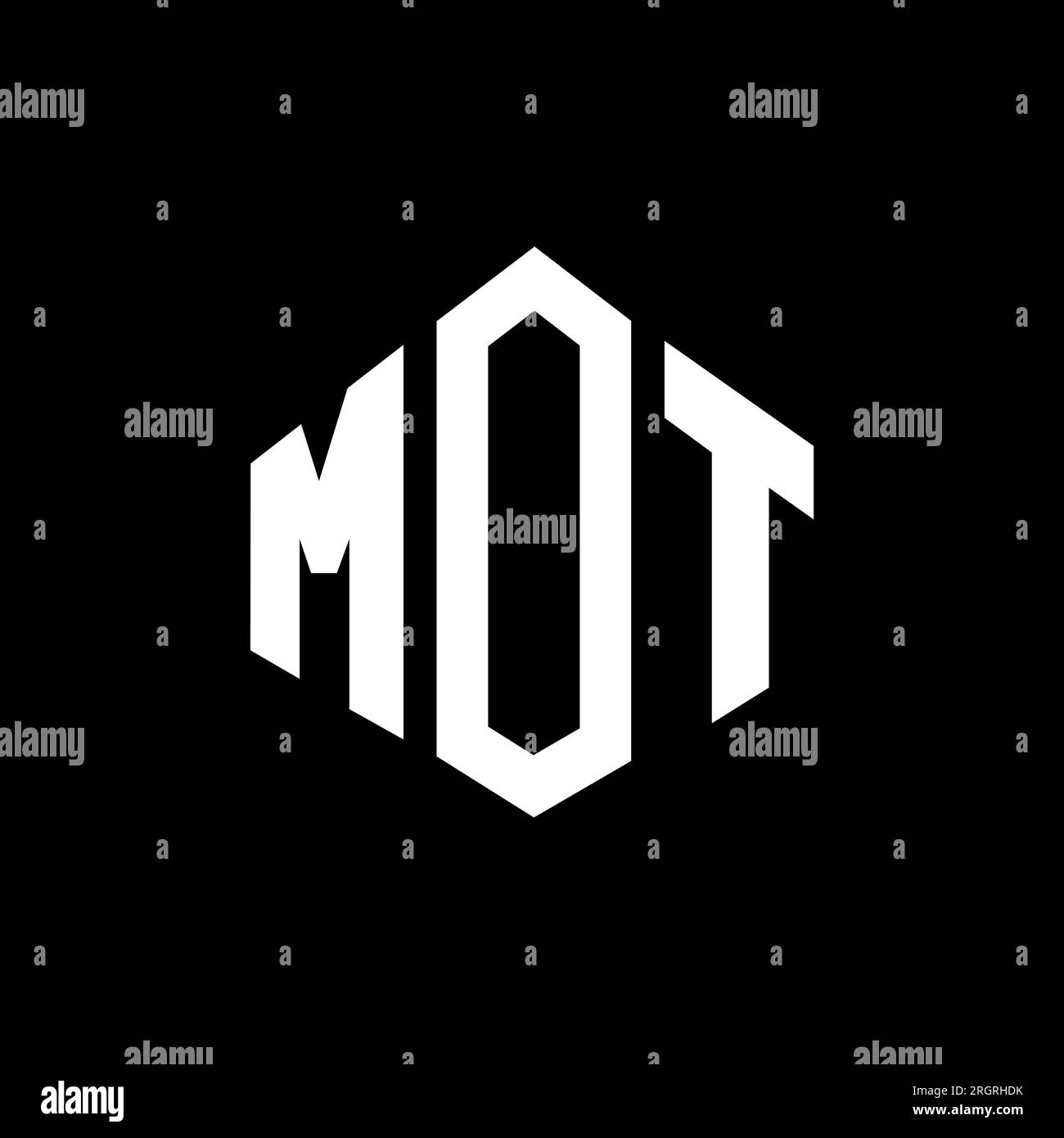 MOT letter logo design with polygon shape. MOT polygon and cube shape ...