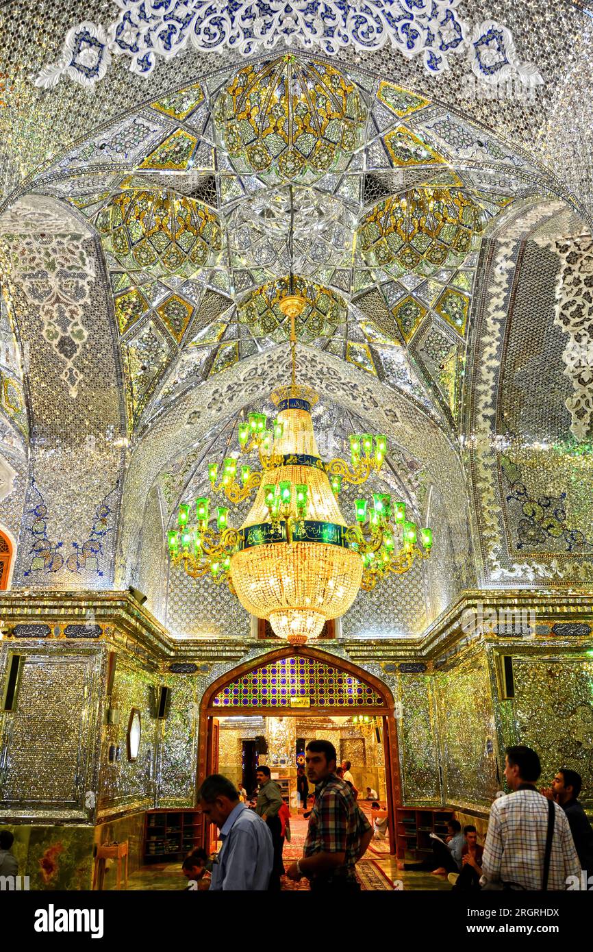 Shiraz, Iran, Interior of the stunning Shah Cheragh ("Emperor of Light ...