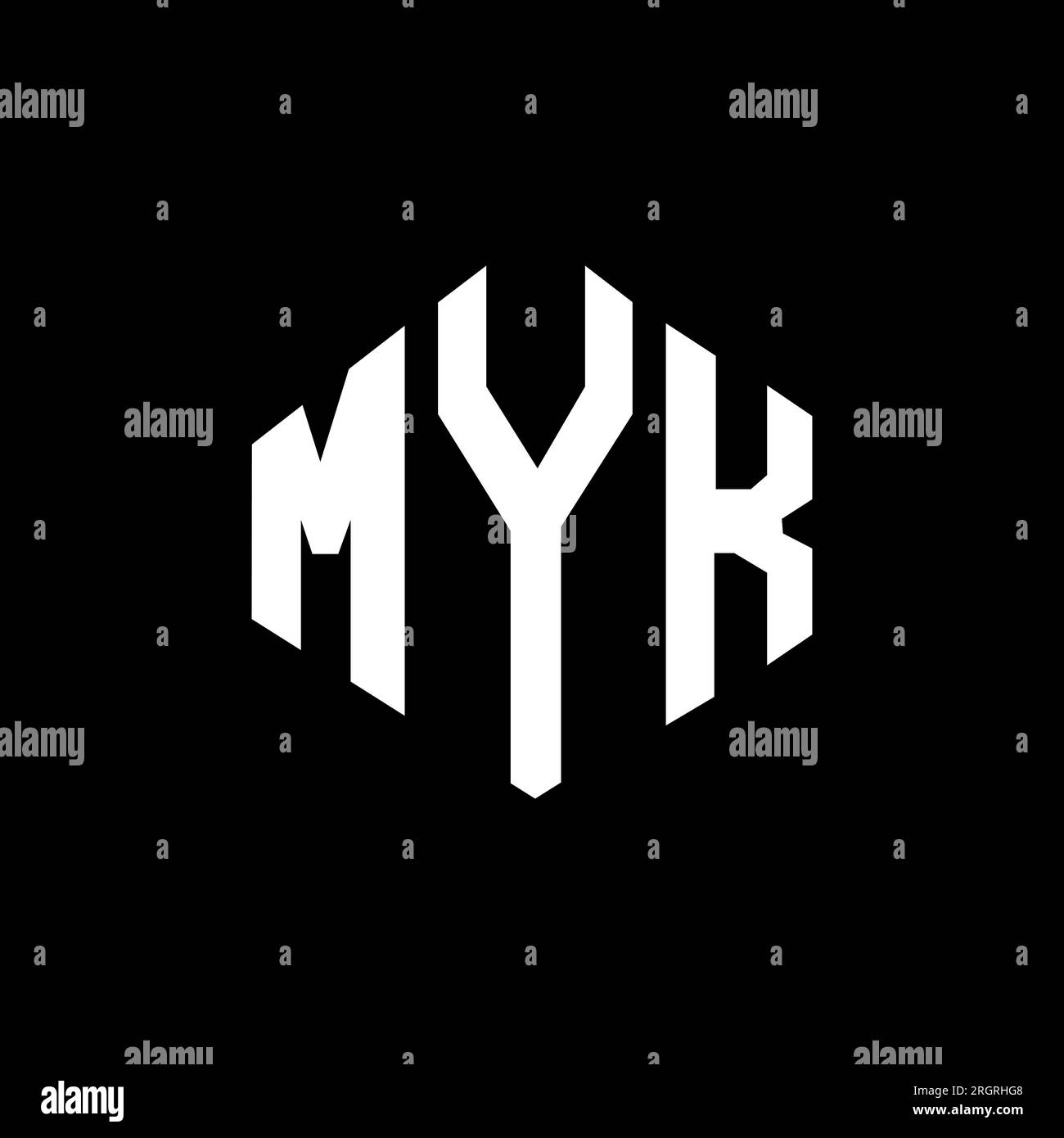 MYK letter logo design with polygon shape. MYK polygon and cube shape ...