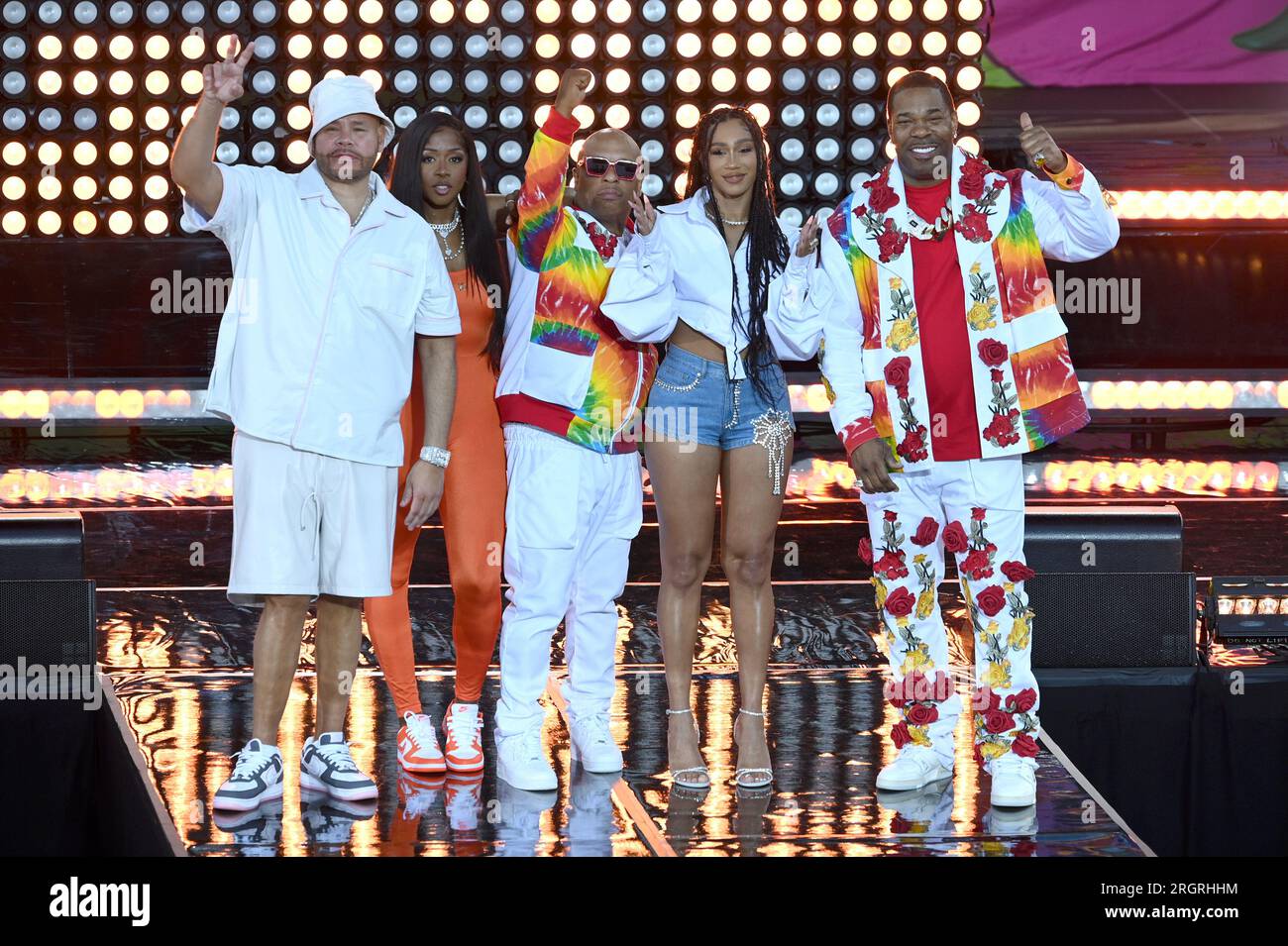 New York, USA. 11th Aug, 2023. (L-R) Fat Joe, Remy Ma, Spliff Star, BIA ...