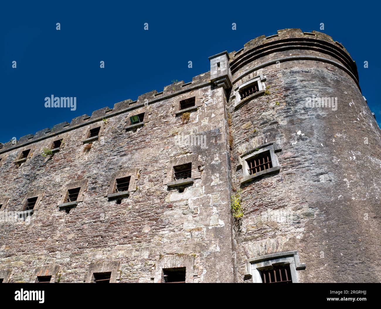 Old celtic castle tower walls, Cork City Gaol prison in Ireland ...