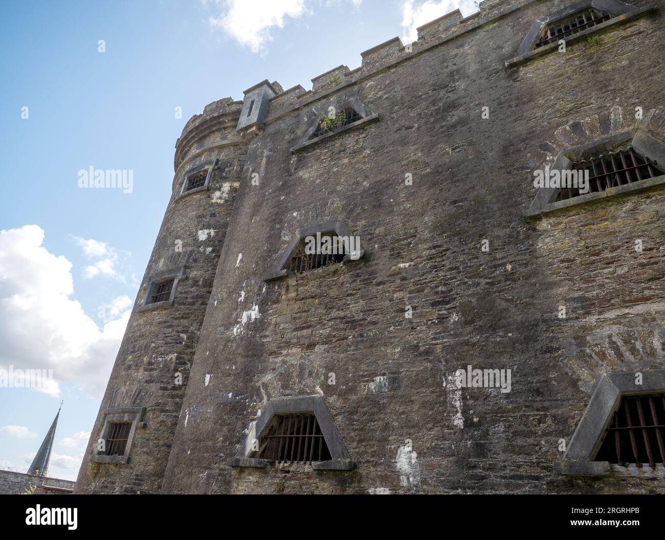 Old celtic castle tower walls, Cork City Gaol prison in Ireland ...