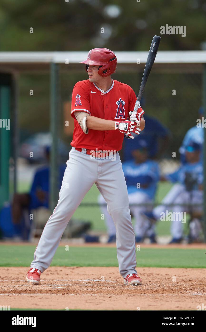 Nolan Schanuel (12) of the ACL Angels at bat during an Arizona Complex ...