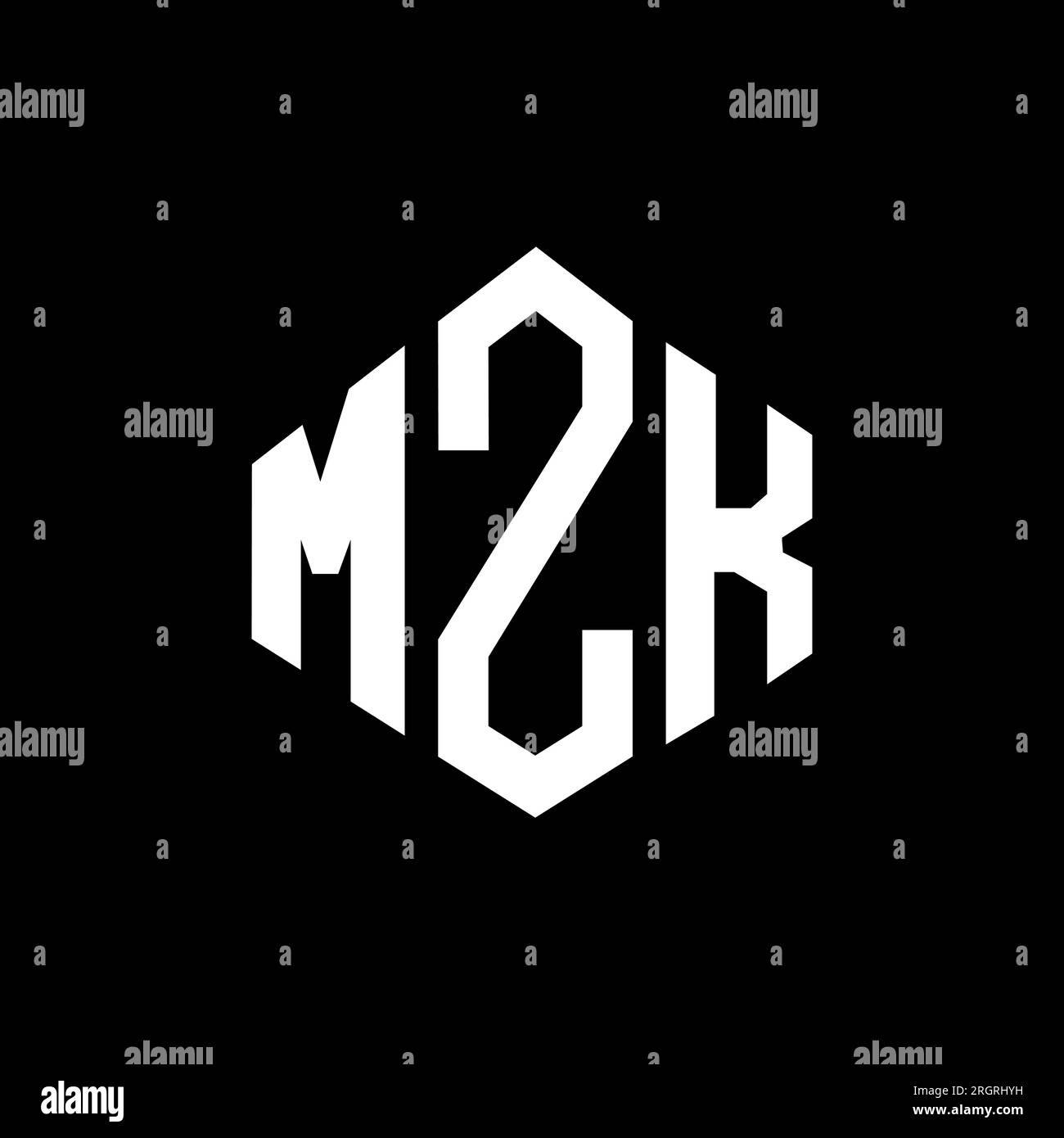 MZK letter logo design with polygon shape. MZK polygon and cube shape ...