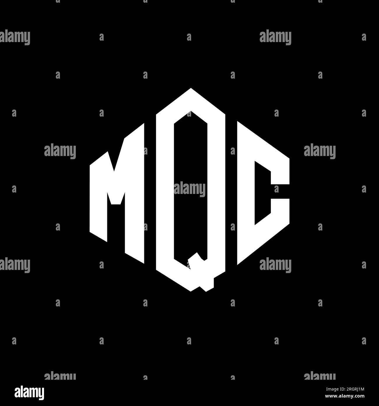 MQC letter logo design with polygon shape. MQC polygon and cube shape ...
