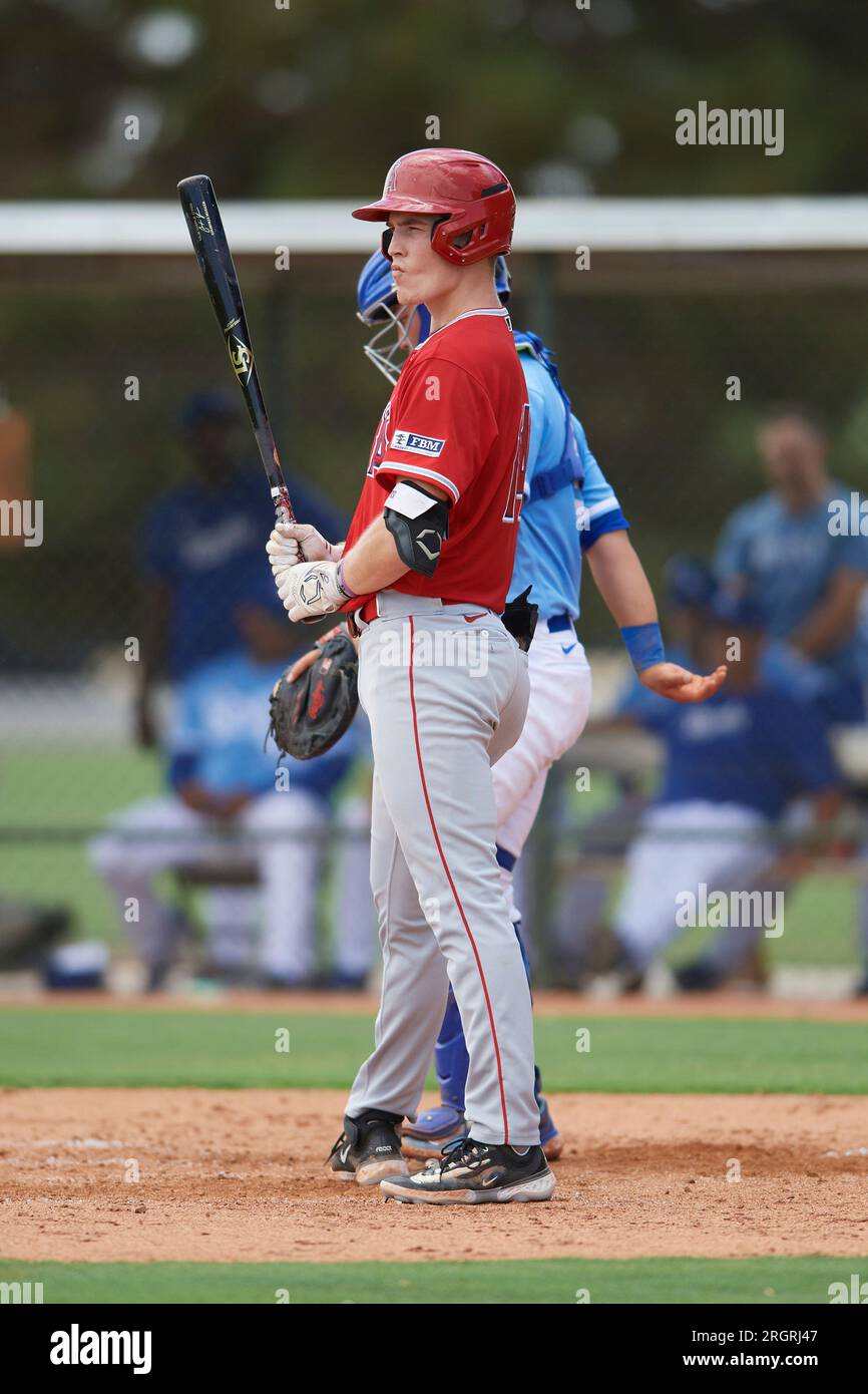 Cole Fontenelle (14) of the ACL Angels at bat during an Arizona Complex ...