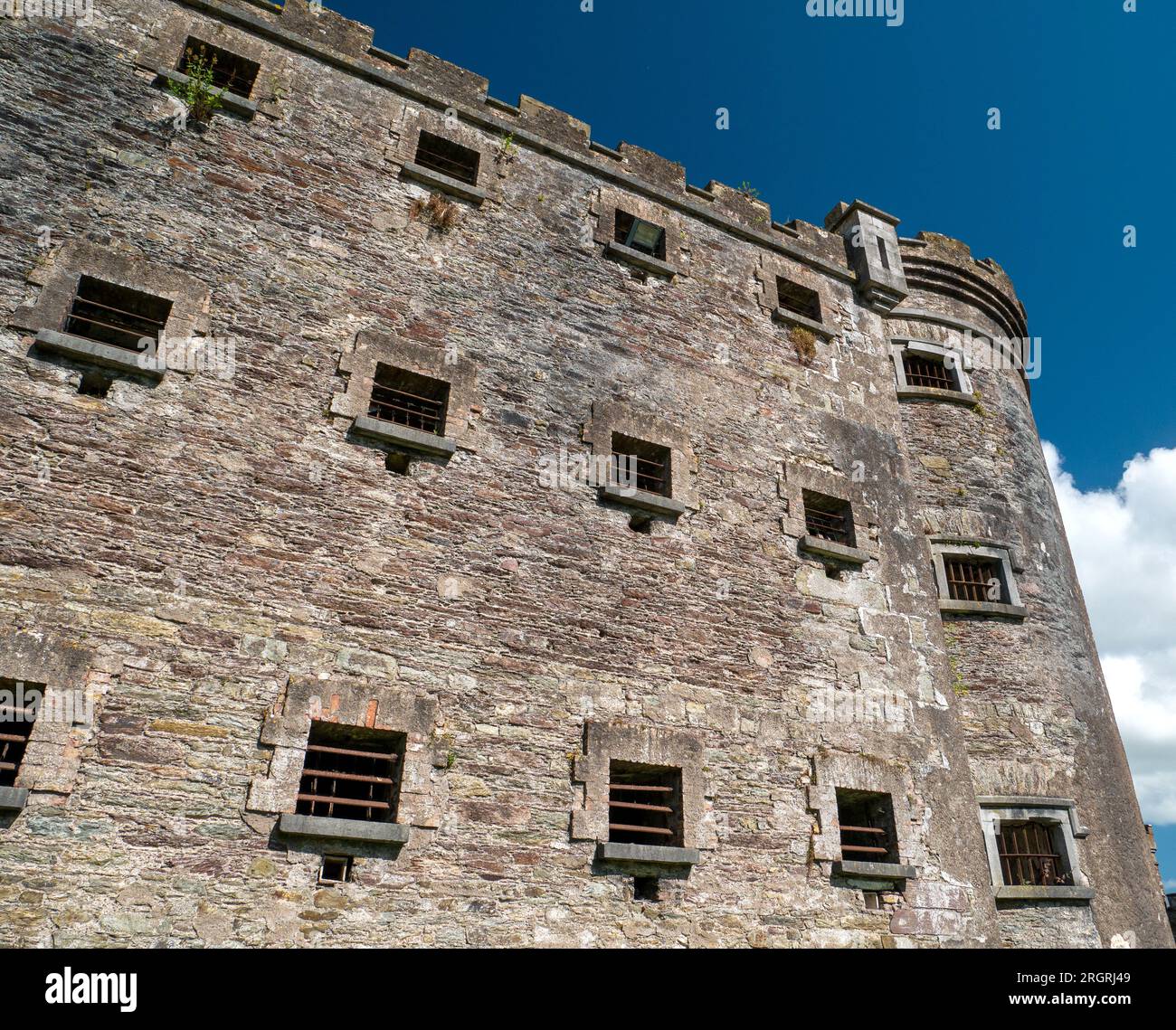 Old celtic castle tower walls, Cork City Gaol prison in Ireland ...