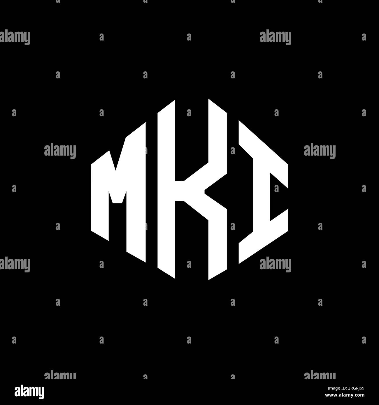 MKI letter logo design with polygon shape. MKI polygon and cube shape ...