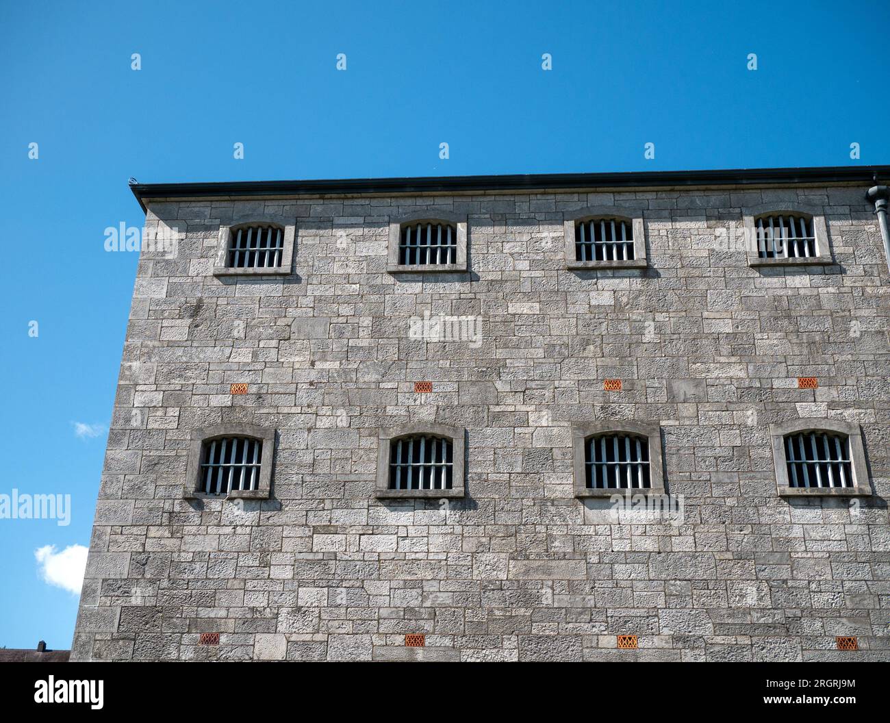 Old celtic castle tower walls, Cork City Gaol prison in Ireland ...