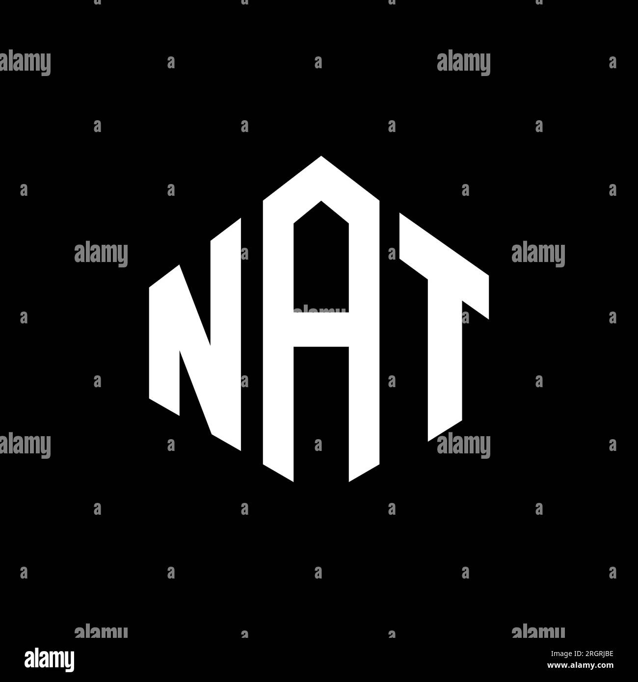 NAT letter logo design with polygon shape. NAT polygon and cube shape ...