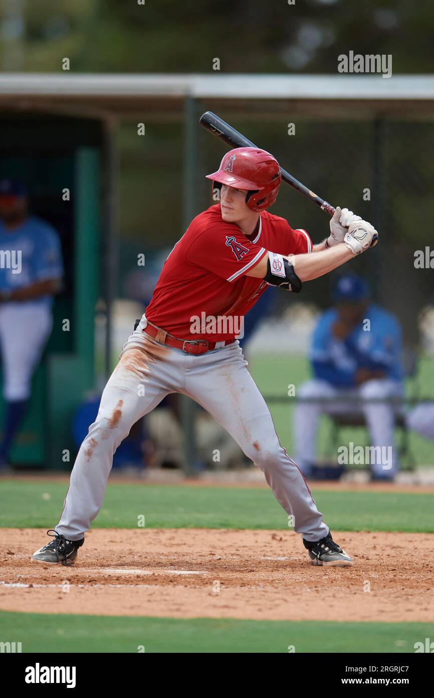 Cole Fontenelle (14) of the ACL Angels at bat during an Arizona Complex ...