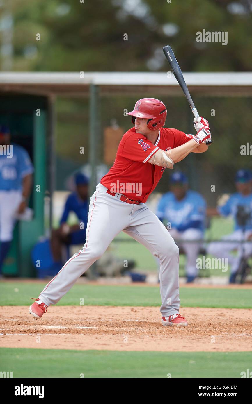 Nolan Schanuel (12) of the ACL Angels at bat during an Arizona Complex ...