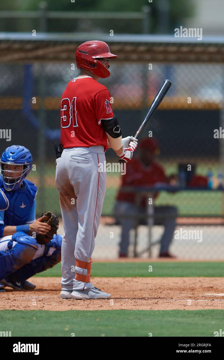 Joe Redfield (31) of the ACL Angels at bat during an Arizona Complex ...