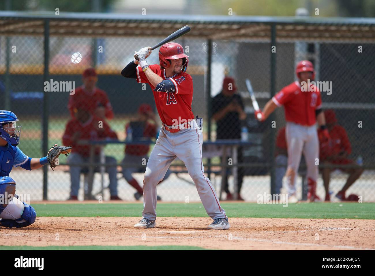 Mac McCroskey (46) of the ACL Angels at bat during an Arizona Complex ...