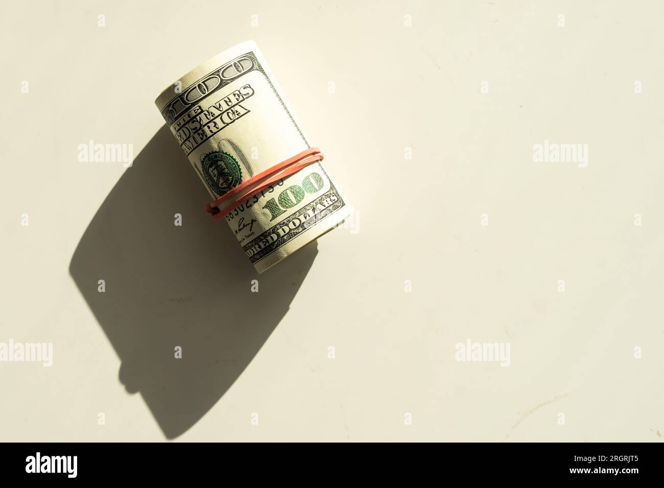 Dollar rolls in a circle isolated on white background, concepts for ...