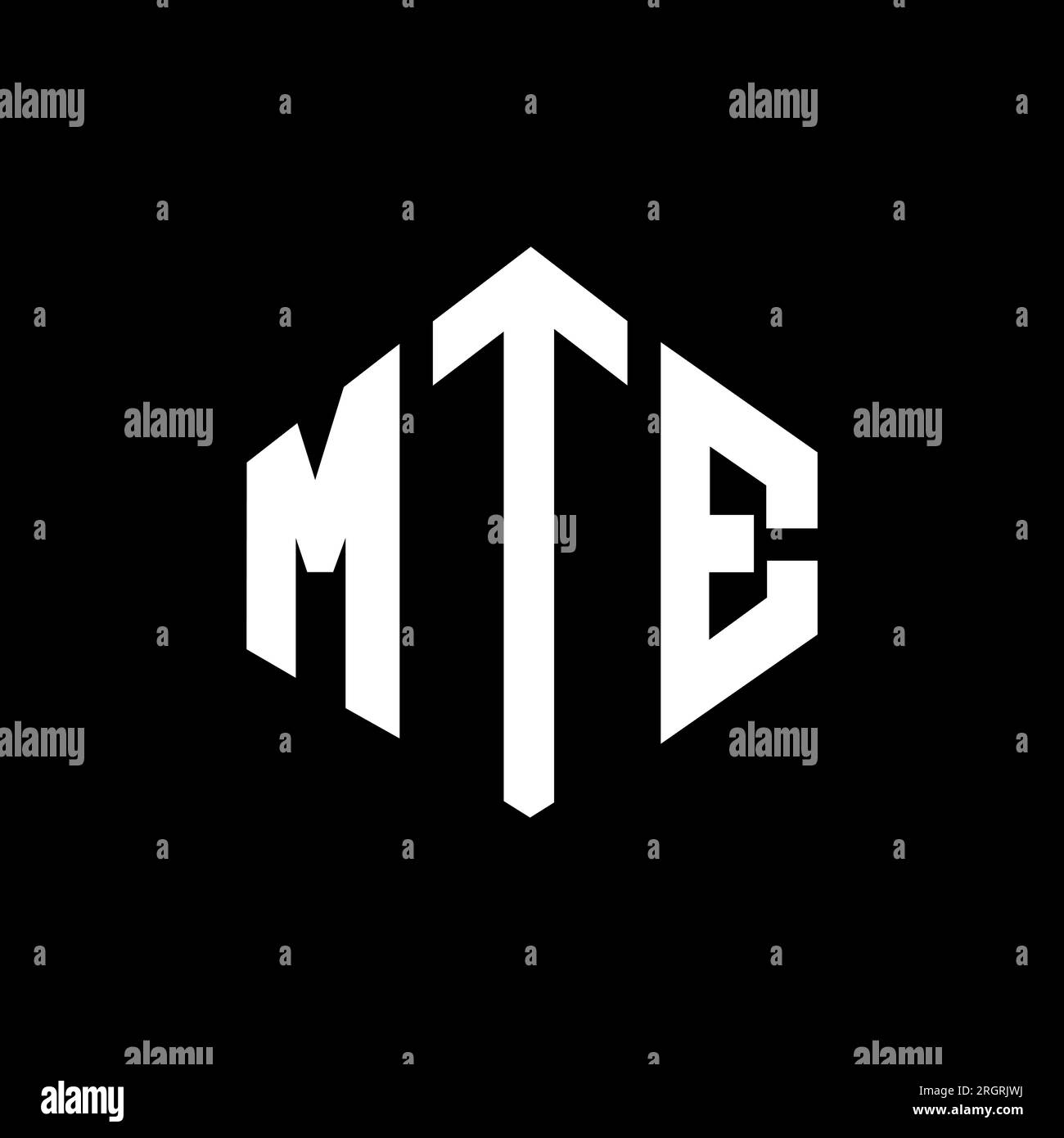 MTE letter logo design with polygon shape. MTE polygon and cube shape ...