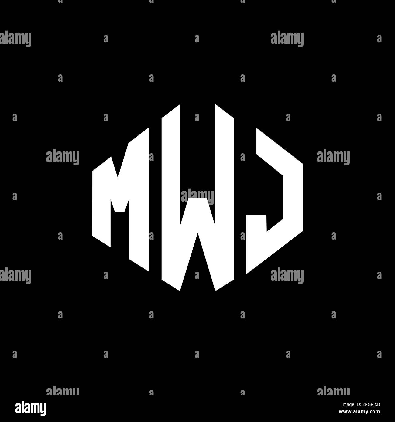 MWJ letter logo design with polygon shape. MWJ polygon and cube shape logo design. MWJ hexagon ...