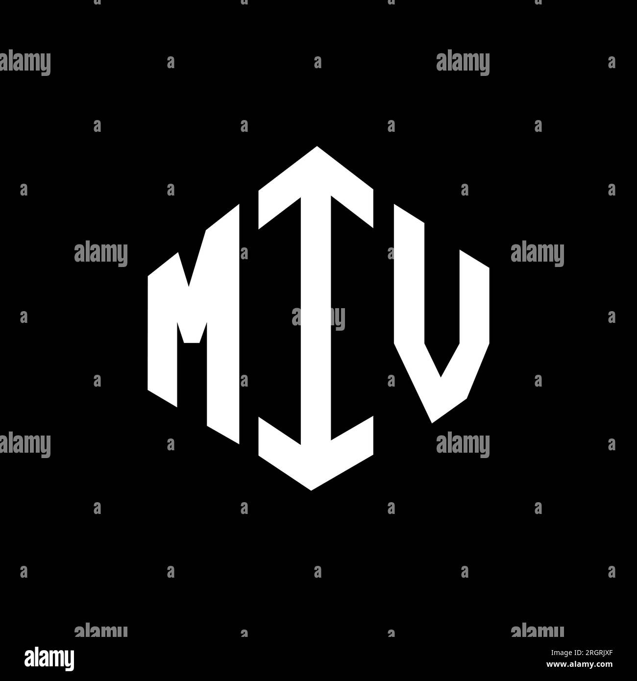 MIV letter logo design with polygon shape. MIV polygon and cube shape ...