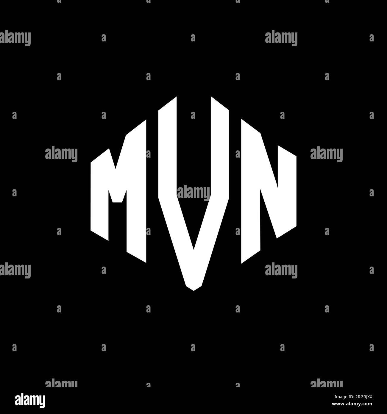 MVN letter logo design with polygon shape. MVN polygon and cube shape ...