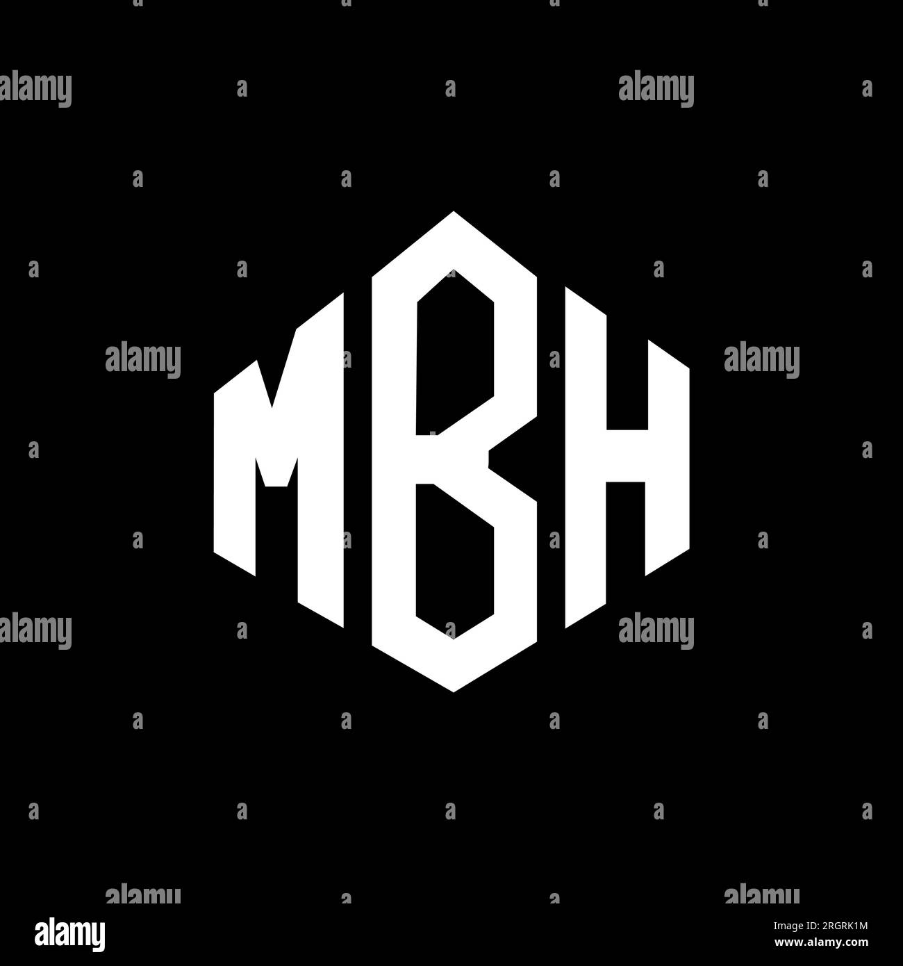 MBH letter logo design with polygon shape. MBH polygon and cube shape ...