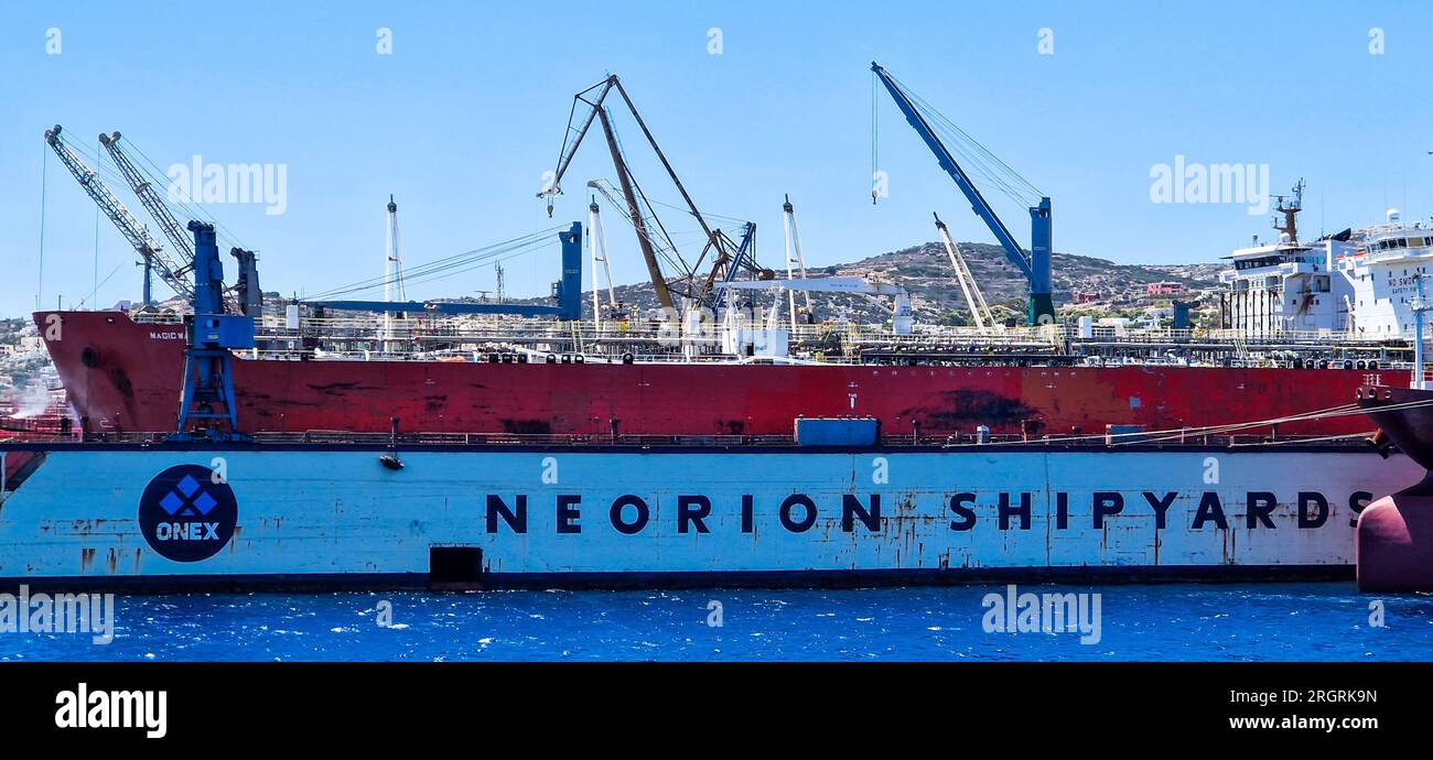 Onex Neorion shipyards, Syros island, Greece, Southern Europe Stock ...