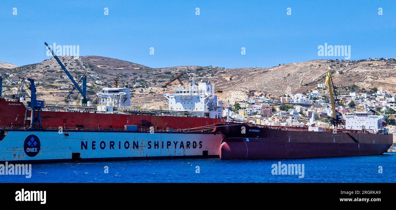 Onex Neorion shipyards, Syros island, Greece, Southern Europe Stock ...