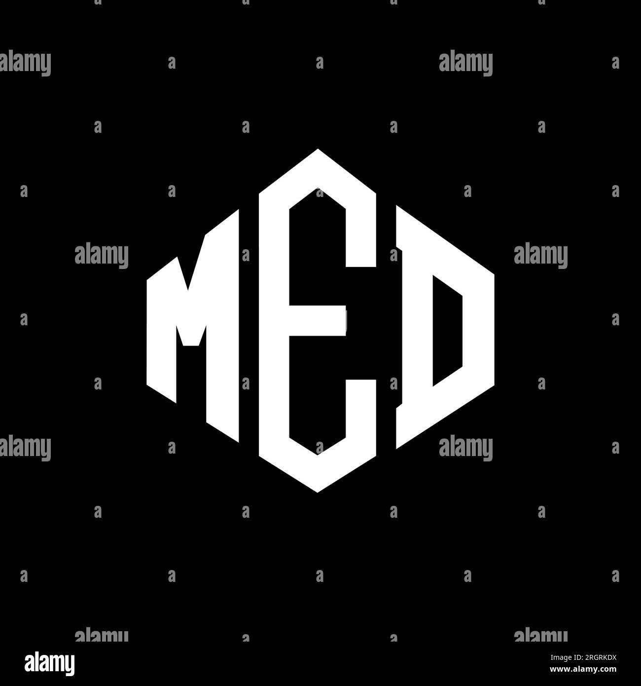 MED letter logo design with polygon shape. MED polygon and cube shape ...