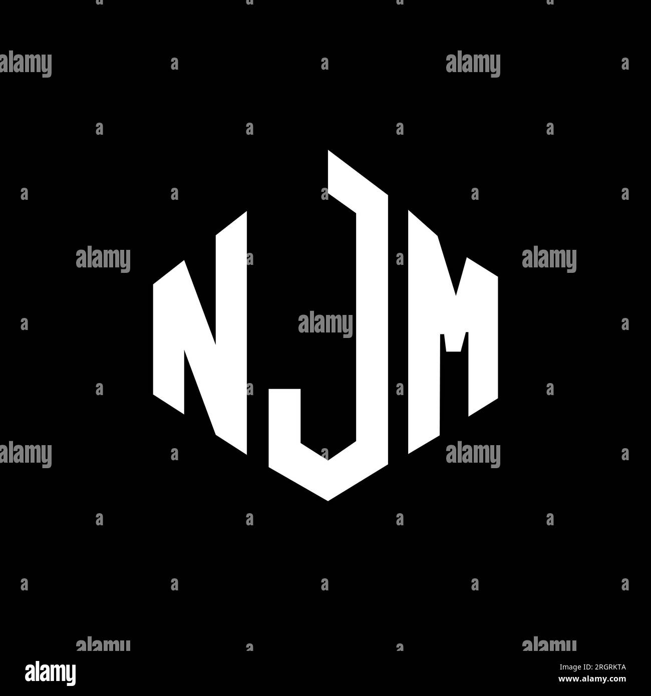 NJM letter logo design with polygon shape. NJM polygon and cube shape ...