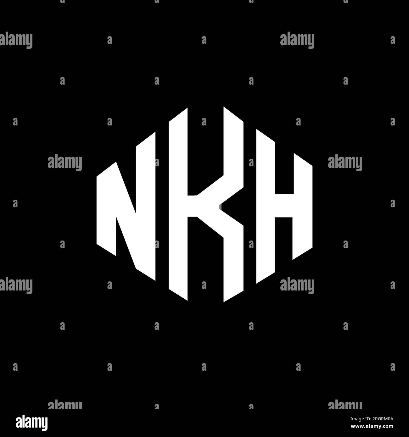 NKH letter logo design with polygon shape. NKH polygon and cube shape ...
