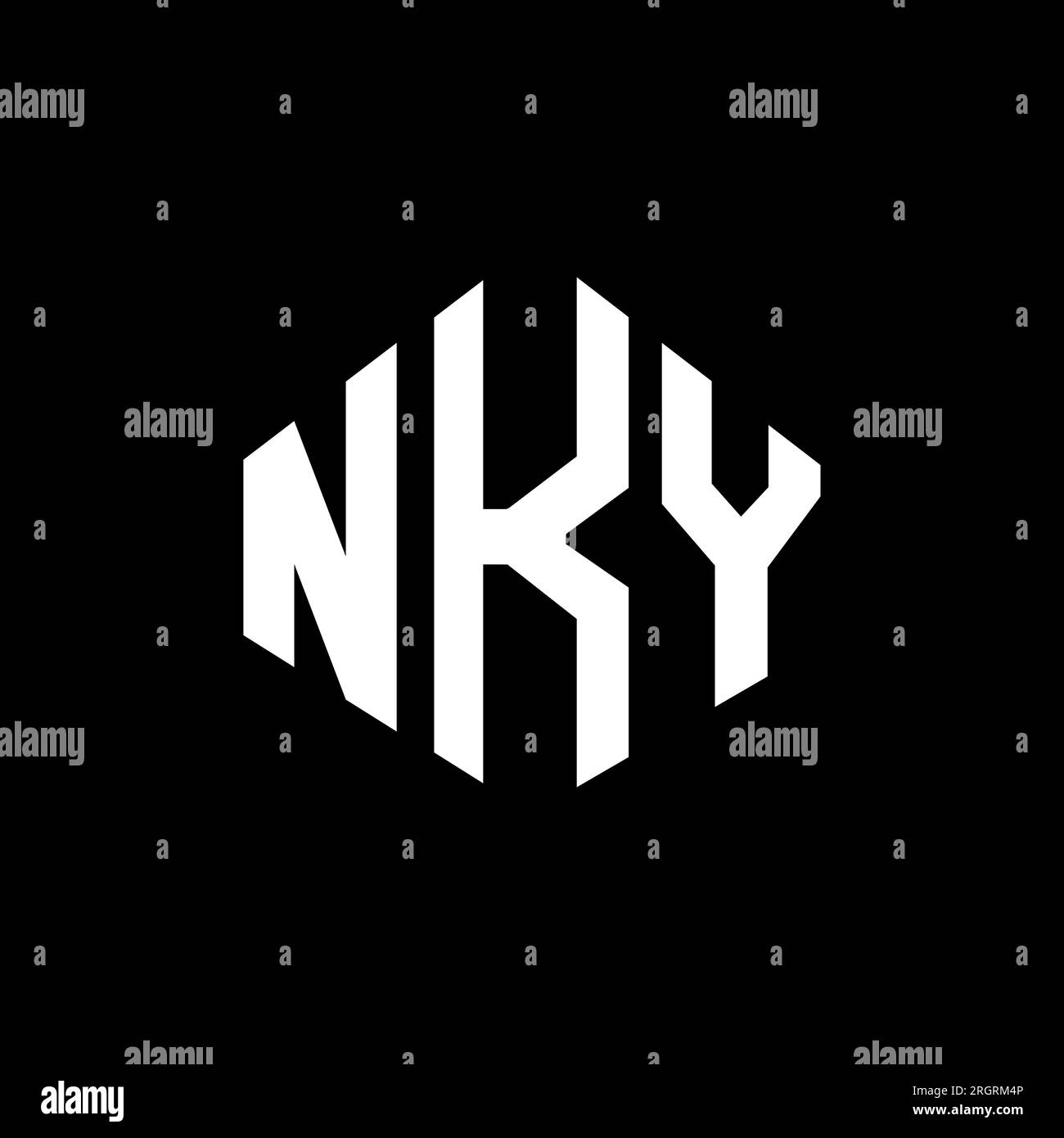 NKY letter logo design with polygon shape. NKY polygon and cube shape ...