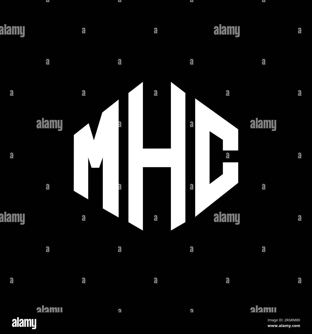 MHC letter logo design with polygon shape. MHC polygon and cube shape ...
